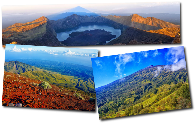 Trek sur le volcan Rinjani sur l'ile de Lombok en Indonésie