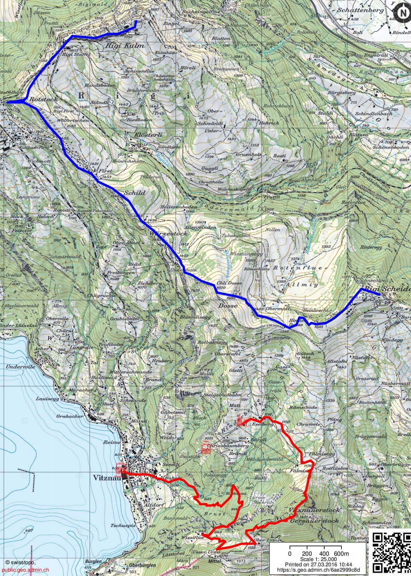 Vue sur le lac des 4 cantons depuis le Pilatus ou le Rigi