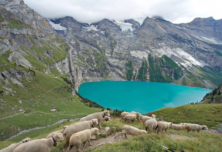 Hiking the Oeschinen Lake, one of the best lakes in Switzerland