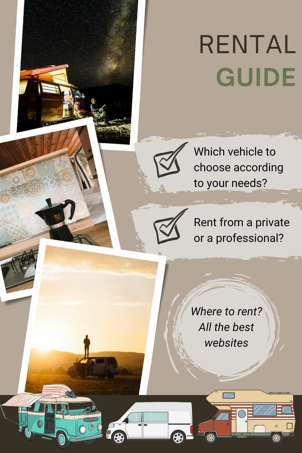 Complete guide to rent an RV to a private owner or a professional