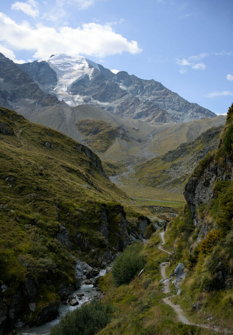 Randonnée à la cabane Panossière: glacier + passerelle de Corbassière