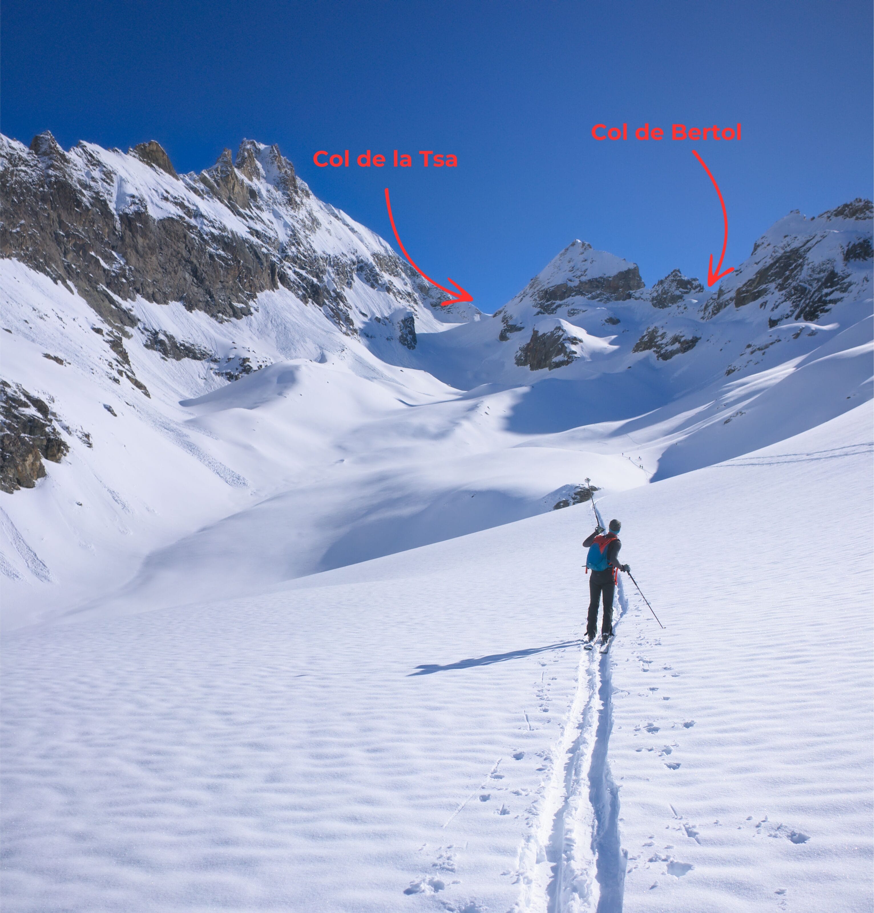 Ski touring repot: going up to Bertol hut from Arolla
